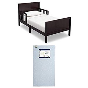 delta children fancy toddler bed, dark chocolate with serta perfect start crib and toddler mattress