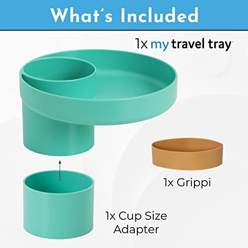 My Travel Tray - Made in USA - A Cup Holder Travel Tray for Car Seats, Enjoyed by Toddlers, Kids and Adults! (Teal)