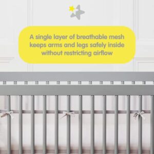 BreathableBaby Breathable Mesh Crib Liner – Classic Collection – White with Charcoal Seersucker – Fits Full-Size Four-Sided Slatted and Solid Back Cribs – Anti-Bumper