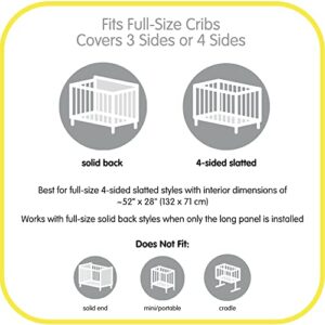 BreathableBaby Breathable Mesh Crib Liner – Classic Collection – White with Charcoal Seersucker – Fits Full-Size Four-Sided Slatted and Solid Back Cribs – Anti-Bumper