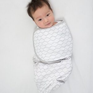 Amazing Baby Swaddle Blanket with Adjustable Wrap, Set of 3, Zebra, Confetti and Lattice, Sterling, Small