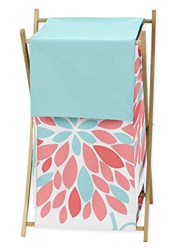 Baby Children Kids Clothes Laundry Hamper for Turquoise and Coral Emma Bedding Set