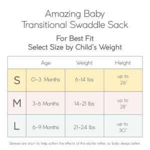 Amazing Baby Transitional Swaddle Sack with Arms Up Half-Length Sleeves and Mitten Cuffs, Tiny Elephants, Pink, Medium, 3-6 months, 14-21 lbs (Better Sleep for Baby Girls, Easy Swaddle Transition)