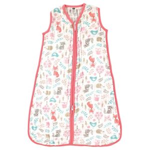 hudson baby unisex baby muslin cotton sleeveless wearable sleeping bag, sack, blanket, woodland fox, 12-18 months