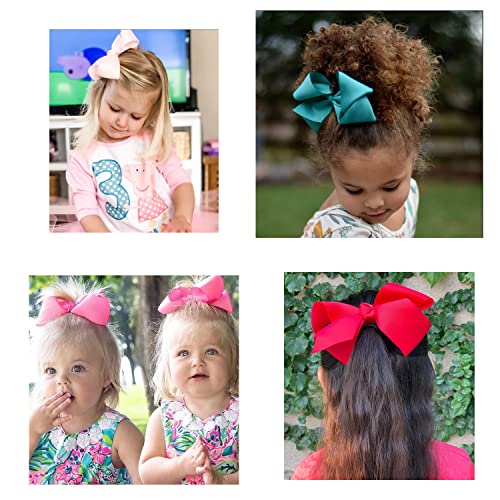 30PCS Big 6 Inch Hair Bows for Girls Grosgrain Ribbon Toddler Hair Accessories with Alligator Clips for Toddlers Baby Girls Kids Teens