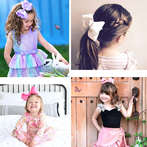 30PCS Big 6 Inch Hair Bows for Girls Grosgrain Ribbon Toddler Hair Accessories with Alligator Clips for Toddlers Baby Girls Kids Teens