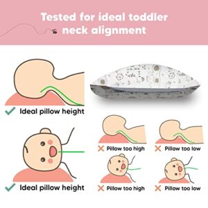 Toddler Pillow with Pillowcase - 13x18 My Little Dreamy Pillow, Organic Cotton Toddler Pillows for Sleeping, Kids Pillow, Travel Pillows, Mini Pillow, Nursery Pillow, Toddler Bed Pillow (KeaSafari)