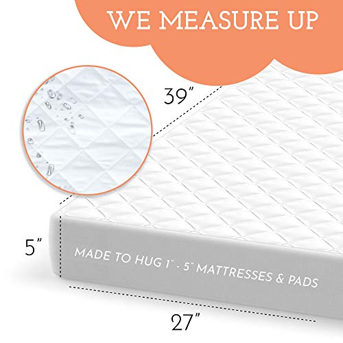 Little Sleepy Head Soft, Waterproof Portable Crib Mattress Protector for Pack n Play & Play Yards