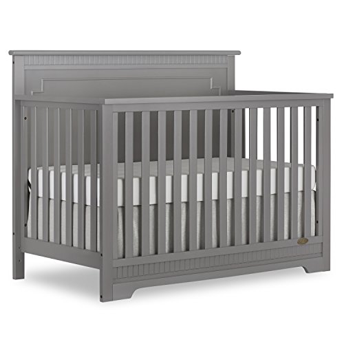 Dream On Me Morgan 5-in-1 Convertible Crib in Storm Grey, Greenguard Gold Certified 55x30x44.5 Inch (Pack of 1)