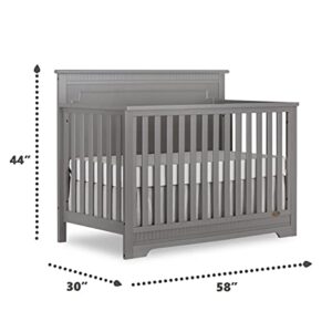 Dream On Me Morgan 5-in-1 Convertible Crib in Storm Grey, Greenguard Gold Certified 55x30x44.5 Inch (Pack of 1)