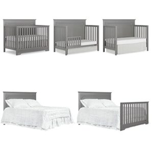 Dream On Me Morgan 5-in-1 Convertible Crib in Storm Grey, Greenguard Gold Certified 55x30x44.5 Inch (Pack of 1)