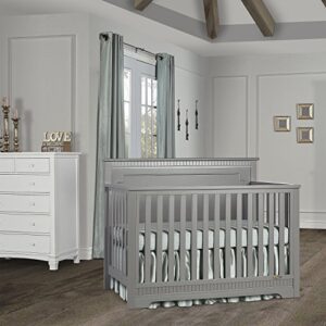 Dream On Me Morgan 5-in-1 Convertible Crib in Storm Grey, Greenguard Gold Certified 55x30x44.5 Inch (Pack of 1)