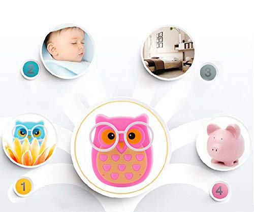 FuWinet 2 PCS Owl LED Plug in Night Light for Kids- Wall Lamp Take Good Care Children Sleep Light Sensor Auto Controlled Nightlights for Baby Nursing (Blue+Pink)