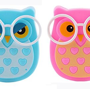 FuWinet 2 PCS Owl LED Plug in Night Light for Kids- Wall Lamp Take Good Care Children Sleep Light Sensor Auto Controlled Nightlights for Baby Nursing (Blue+Pink)