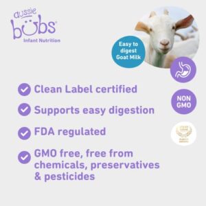 Bubs Goat Milk Follow-On Formula Stage 2, Babies 6-12 months, Made with Fresh Goat Milk, 28.2 oz