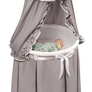 Empress Round Baby Bassinet with Bedding, Pad, and Storage