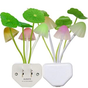 AUSAYE 2Pack Led Sensor Night Light Plug-in Wall Lamps Color Changing, Mushroom Night Lights for Kids Adults Stocking Stuffers Ideas Birthday Gift Cute NightLight Christmas Gifts