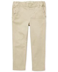 the children's place girls slim uniform pant jeans, sandy single, 5t us