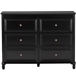 Little Seeds Piper 6 Drawer Dresser, Black