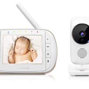 Motorola indoor Baby Smart Video Baby Monitor with Wi-Fi & 3.5" Color LCD Parent Unit, Night Vision, Two-Way Audio, Room Temperature Display & 5 Lullabies, MBP668CONNECT, 720p