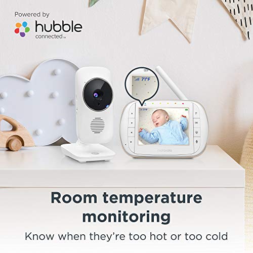 Motorola indoor Baby Smart Video Baby Monitor with Wi-Fi & 3.5" Color LCD Parent Unit, Night Vision, Two-Way Audio, Room Temperature Display & 5 Lullabies, MBP668CONNECT, 720p