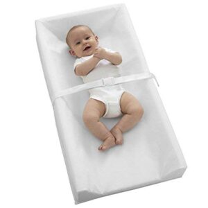 Sealy Soybean Comfort 3-Sided Waterproof Contoured Baby Diaper Changing Pad for Dresser or Changing Table - White, 32” x 16”