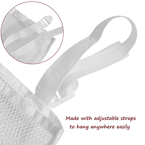 Hanging Storage Bag, 1 Pcs Multifunction Mesh Large Bag Crib Nursery Organizer with Adjustable Straps for Baby Bed to storge Clothing Diapers Toys in Bedroom/Living Room/Kitchen 19.69" x 23.62"