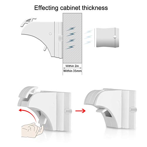 Child Safety Magnetic Cabinet Locks - vmaisi 4 Pack Adhesive Baby Proofing Cabinets & Drawers Latches