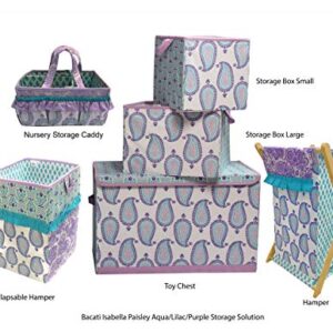 Bacati - Paisley Kids Storage (Small Storage Tote 10 x 10 x 10 inches, Lilac/Purple/Aqua)