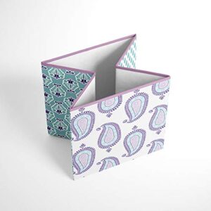 Bacati - Paisley Kids Storage (Small Storage Tote 10 x 10 x 10 inches, Lilac/Purple/Aqua)