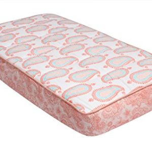 Bacati - Paisley Floral Quilted Changing Pad Cover (Aqua/Coral Paisley)