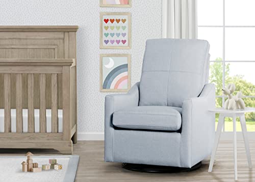 Delta Children Kenwood Glider Swivel Rocker Chair, Light Blue