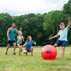 Wicked Big Sports Little Kids Kickball-Supersized Kickball Outdoor Sport Tailgate Backyard Beach Game Fun for All, Original Version, red