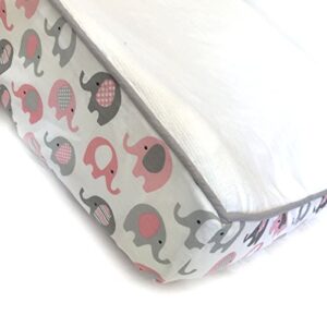 Vera Elephant 100% Cotton Velour Baby Changing Pad Cover (Petal Grey)