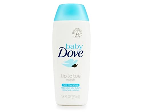 Baby Dove Body Wash Tip To Toe Sensitive Moisture 1.8 Oz Travel Size (Pack Of 3)