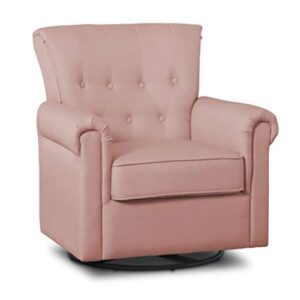 delta children harper glider swivel rocker chair, blush