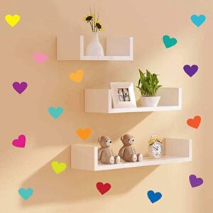 PARLAIM 45 PCS Hearts Rainbow Multi Size Kids Wall Vinyl Stickers, Wall Decals for Baby Kids Children Boy Girl Bedroom Decor Nursery Class Decoration