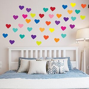 PARLAIM 45 PCS Hearts Rainbow Multi Size Kids Wall Vinyl Stickers, Wall Decals for Baby Kids Children Boy Girl Bedroom Decor Nursery Class Decoration