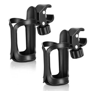 accmor stroller cup holder, bike cup holder, 360 degree rotatable cup holder for stroller, bike, wheelchair, walker, scooter, universal cup holder for uppababy strollers, 2 pack