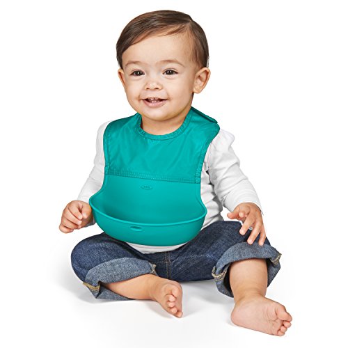 OXO Tot Roll- Up Bib 2-Pack Gray/Teal