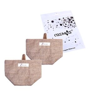 Cosmos 2 Pcs Mini Hanging Storage Bag Cotton Linen Small Storage Basket Decor Bin Bag for Wall Door Closet