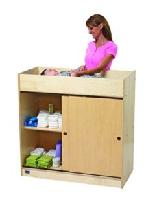 children's factory angeles value line changing table, ang9039, baby diaper changing station, infant storage organization for daycare, nursery or preschool, pad included