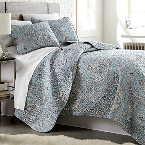 Southshore Fine Living, Inc. Quality Bedding Set, Soft Cozy Lightweight Quilt Set, Coverlet Bedspread, 3 Pc, Pure Melody Aqua, King/California King