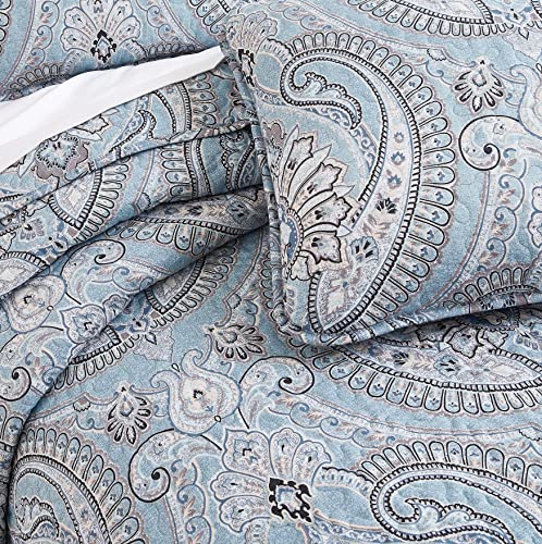 Southshore Fine Living, Inc. Quality Bedding Set, Soft Cozy Lightweight Quilt Set, Coverlet Bedspread, 3 Pc, Pure Melody Aqua, King/California King