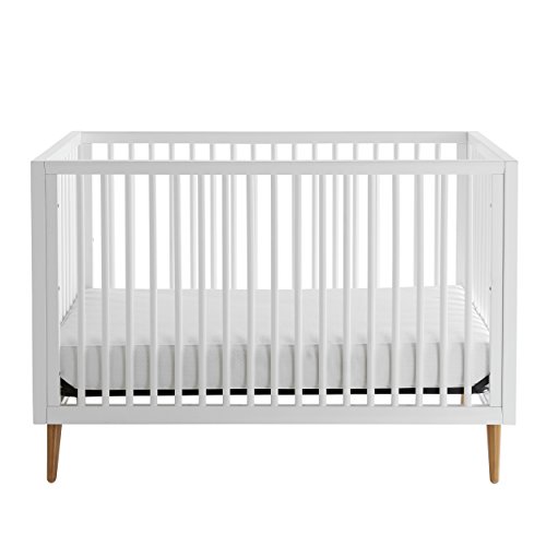 Contours Roscoe 3-in-1 Convertible White Standard Baby Crib, Converts from Baby Crib to Toddler Bed and Daybed, Fits Standard Full-Size Crib Mattress, Easy to Assemble - White