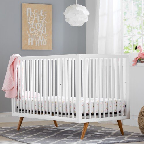 Contours Roscoe 3-in-1 Convertible White Standard Baby Crib, Converts from Baby Crib to Toddler Bed and Daybed, Fits Standard Full-Size Crib Mattress, Easy to Assemble - White