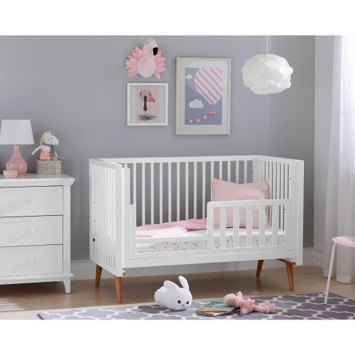 Contours Roscoe 3-in-1 Convertible White Standard Baby Crib, Converts from Baby Crib to Toddler Bed and Daybed, Fits Standard Full-Size Crib Mattress, Easy to Assemble - White