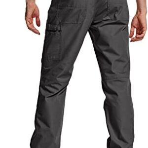 CQR Men's Ripstop Work Pants, Water Repellent Tactical Pants, Outdoor Utility Operator EDC Straight/Cargo Pants, Utility Straight(twp301) - Charcoal, 34W x 30L