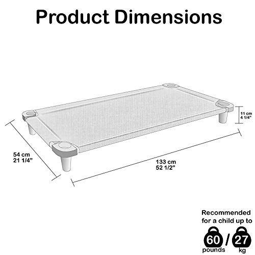 Acrimet Premium Stackable Nap Cot, Portable Toddler Bed, Travel Cot (Stainless Steel Tubes) (Yellow Cot - Yellow Feet) (1 Unit)