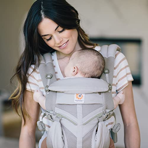 Ergobaby Omni 360 All-Position Baby Carrier for Newborn to Toddler with Lumbar Support & Cool Air Mesh (7-45 Lb), Pearl Grey